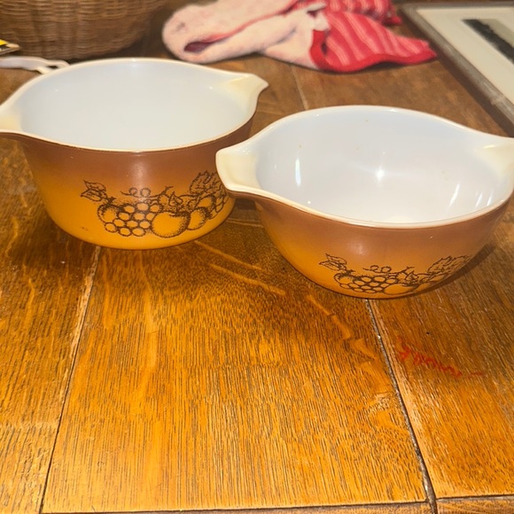 Pyrex | Kitchen | Vintage Pyrex Old Orchard Fruit Brown Pattern Qt 473 Mixing Bowl 15pt 441 ...